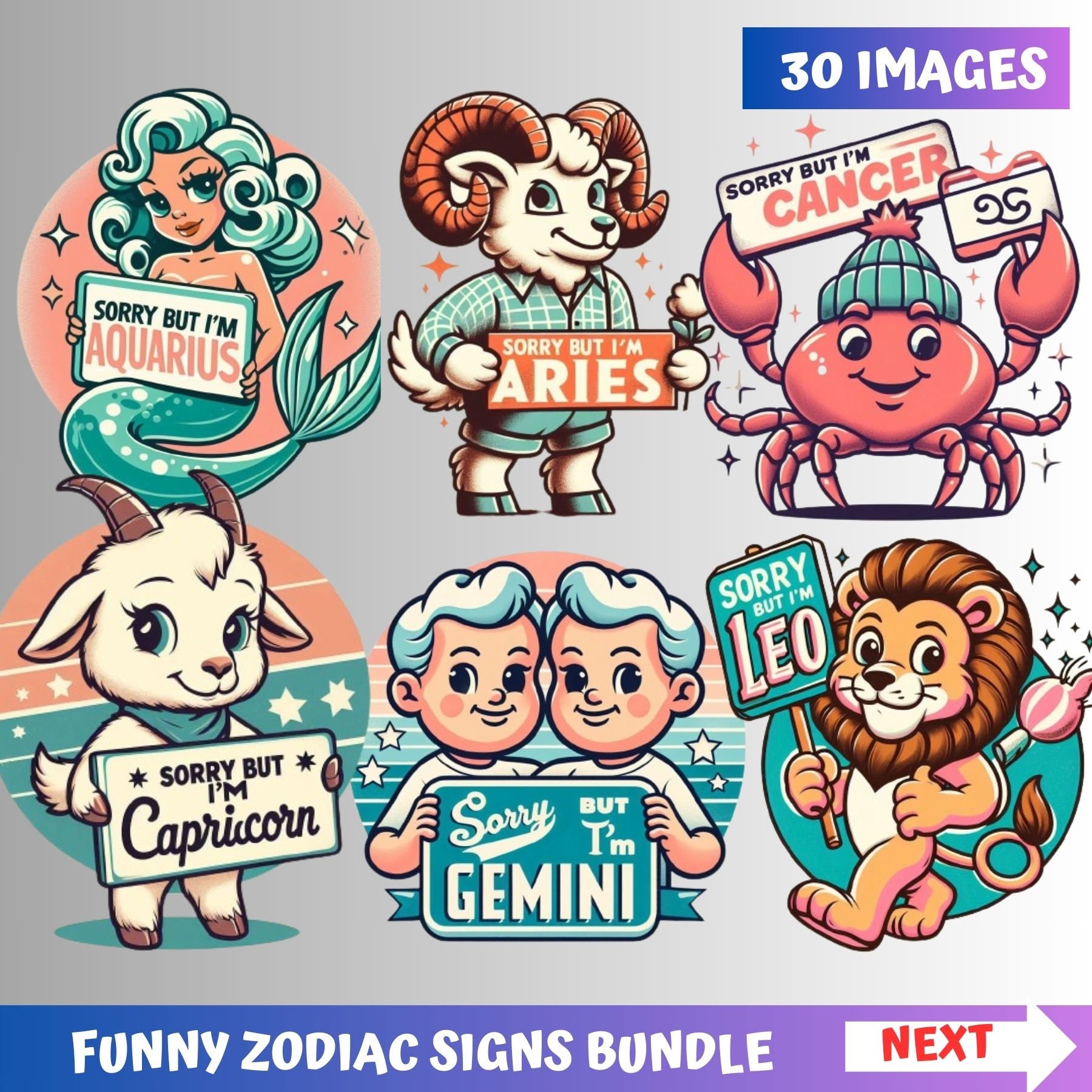 Zodiac Signs Bundle Png Funny Zodiac Signs Astrology Symbols Png ...