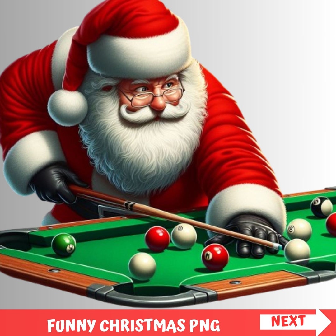 Christmas Santa Claus Billiard Png Funny Christmas Billiard - Etsy