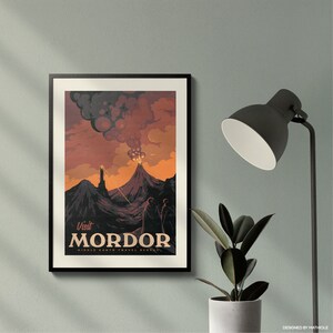 Visit Mordor Poster Vintage Travel Poster Art Lord of the Rings Poster ...