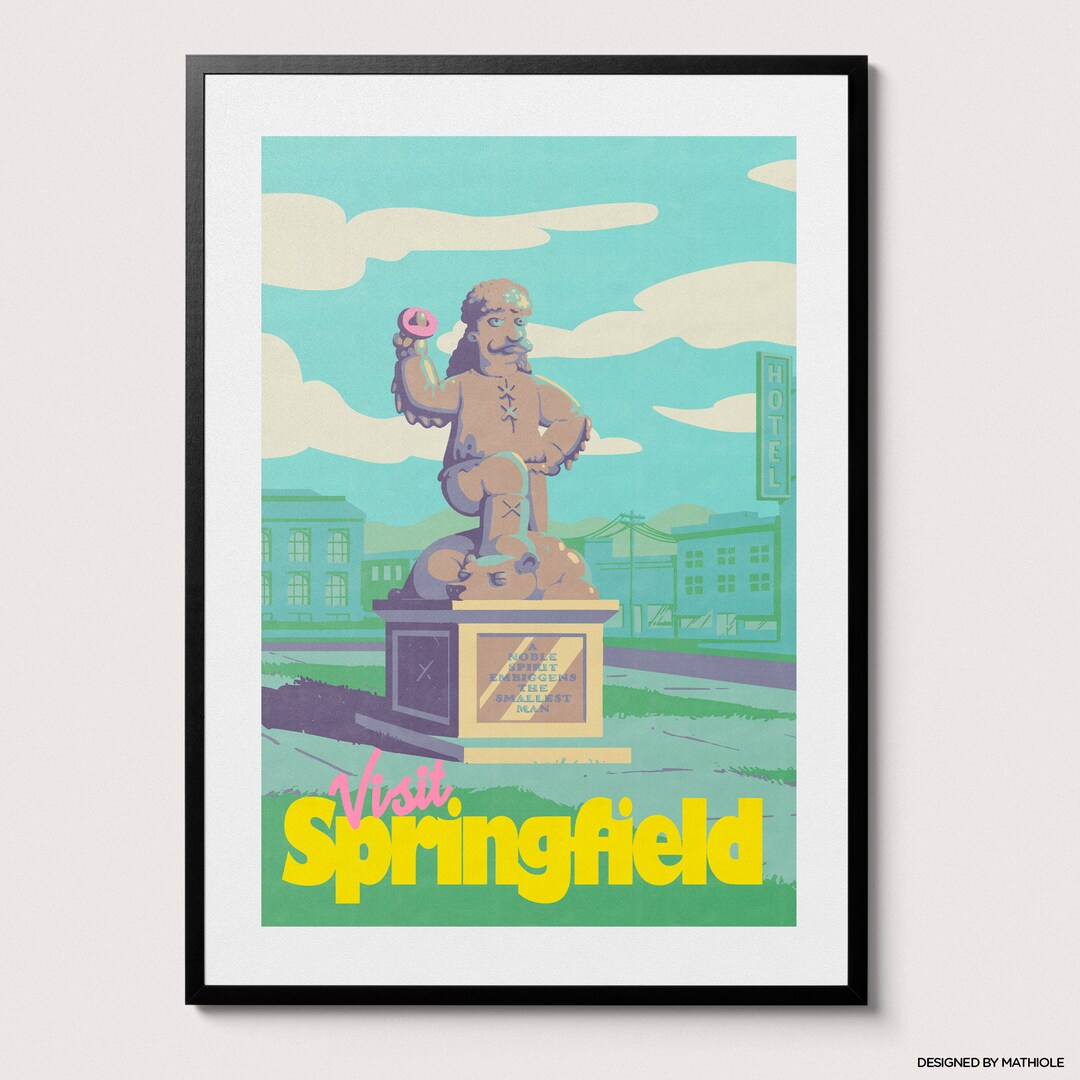 Visit Springfield Poster Simpsons Art, Animation Lover Great Gift ...