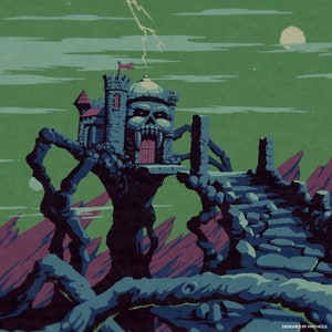 Visit Eternia Poster Retro Vintage Art Print, Watercolor Illustration ...