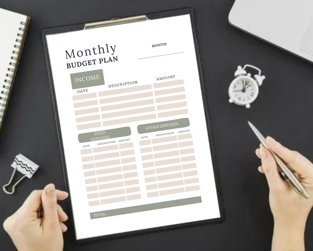 Digital Monthly Budget Planner With Instant Download Daily Pages ...