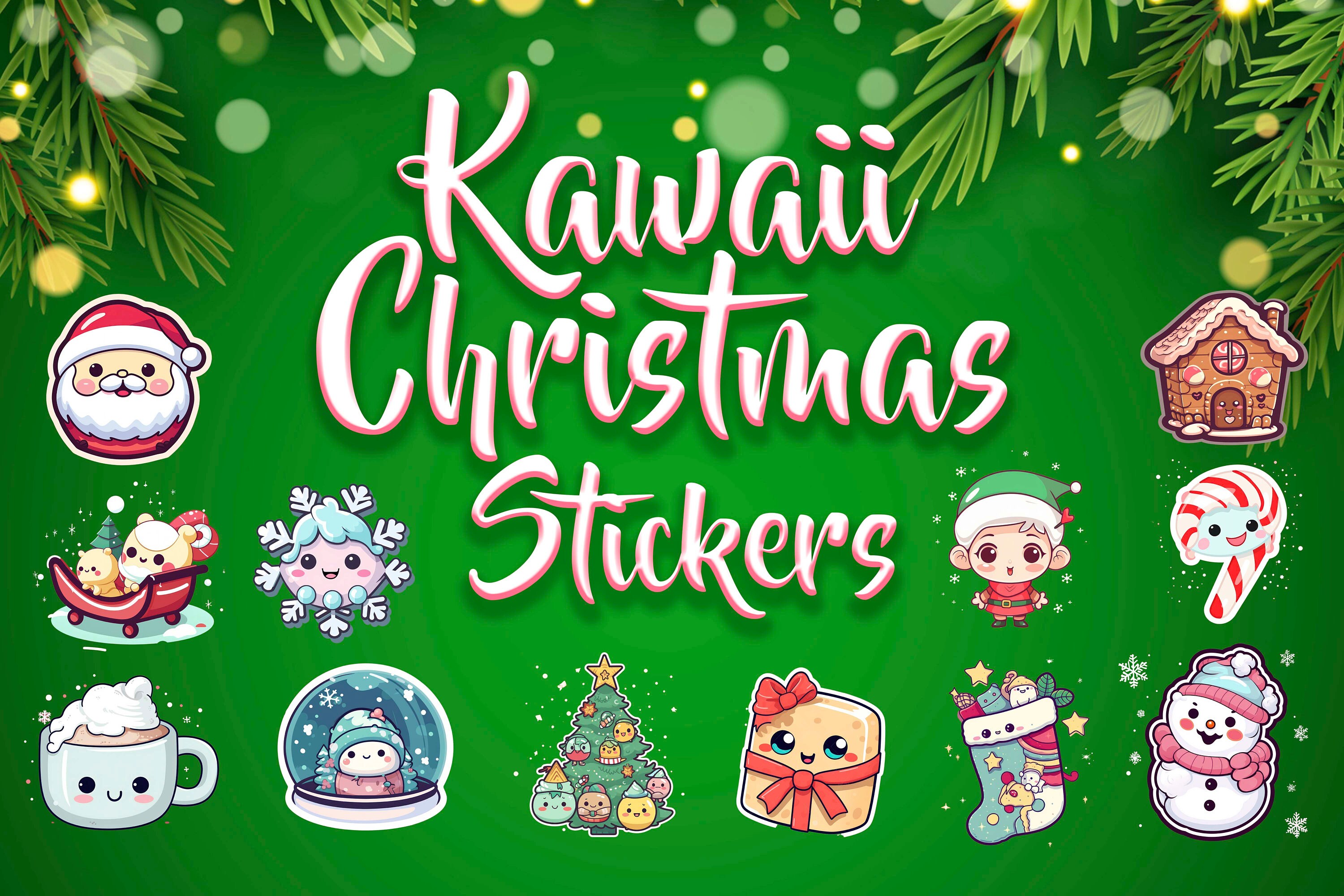 Kawaii Christmas Clipart Collection for Instant Holiday Cheer! - Etsy