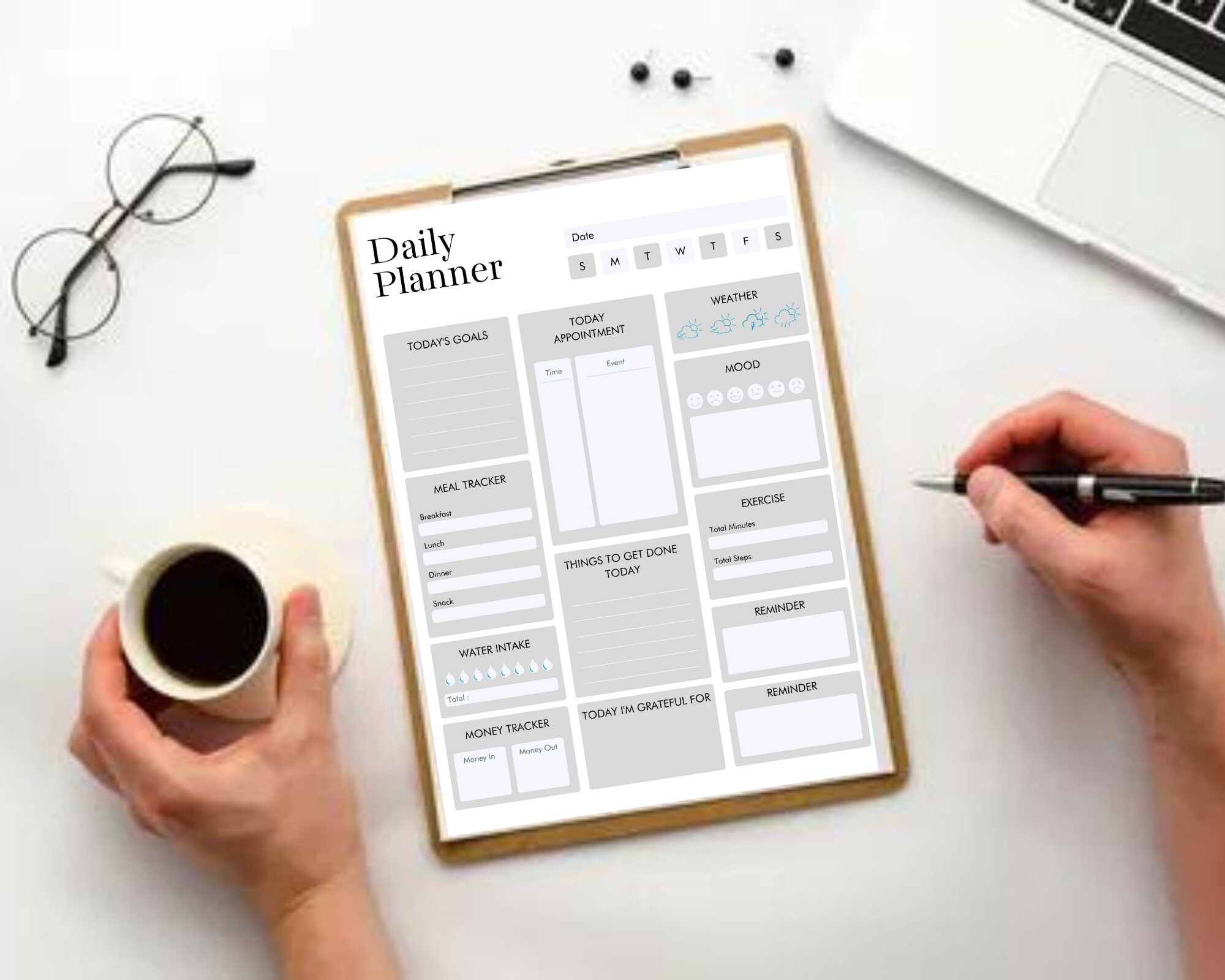 Digital Planner Bundle : Downloadable Daily Planner Daily Pages Journal ...