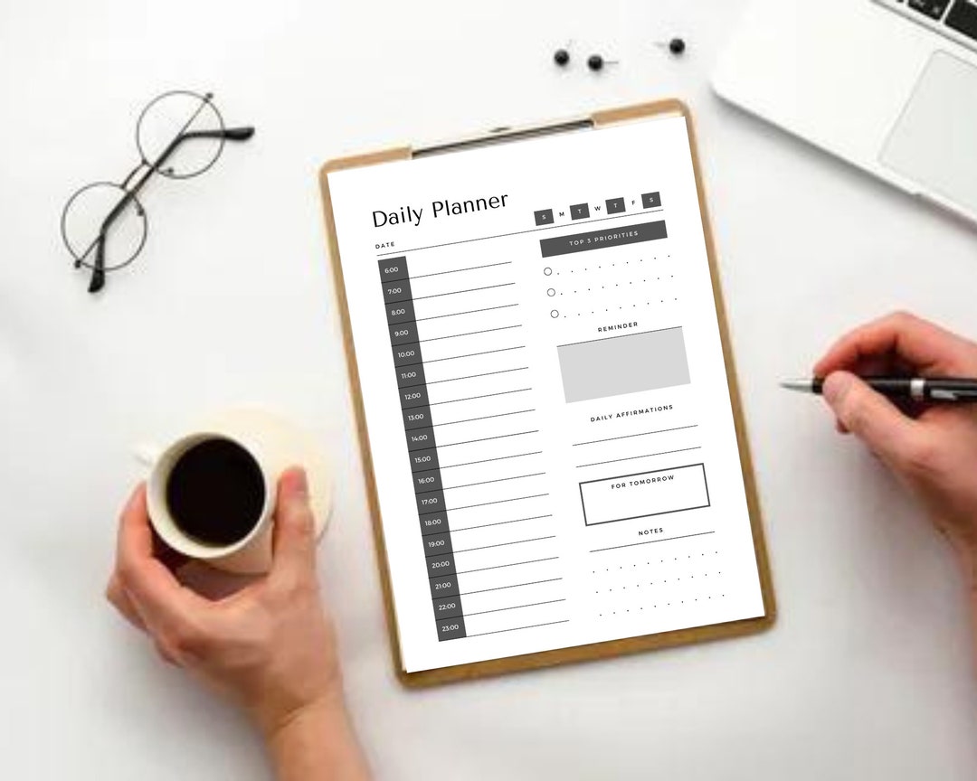 Digital Day Organizer: Downloadable Daily Planner Sheet Daily Pages ...