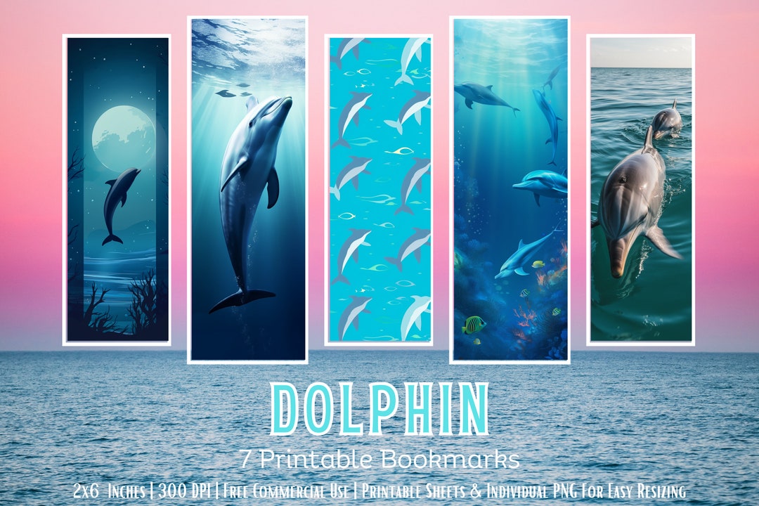 Dolphin Bookmark 7 Pack Instant Download, Sublimation, Cricut ...