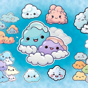 Cute Kawaii Cloud Design, Kawaii Cloud, Cricut Svg Files Shirt Svg ...