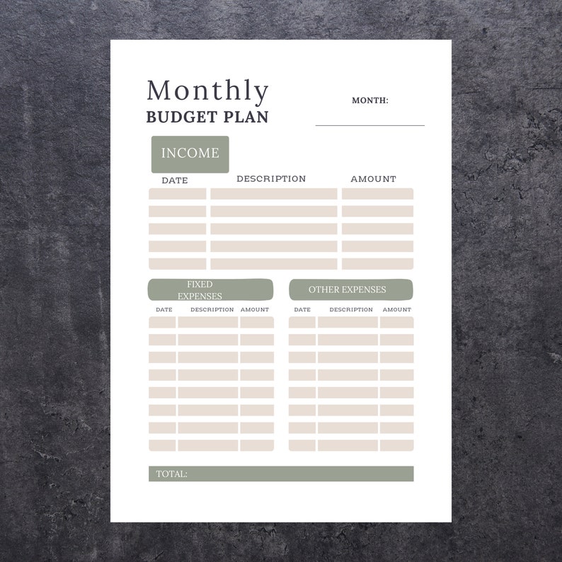 Digital Monthly Budget Planner With Instant Download Daily Pages ...