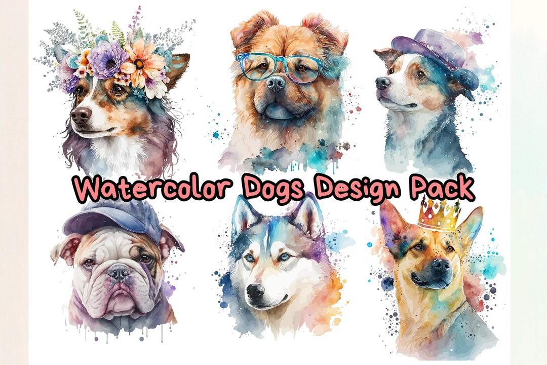 Watercolor Dog Digital Download, Printable Canine Artwork, Pet Lover's ...