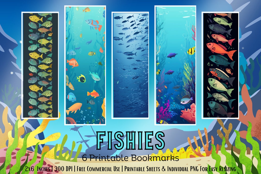 Fantasy Ocean Creatures Printable Bookmark Bundle, JPG Print and Cut ...