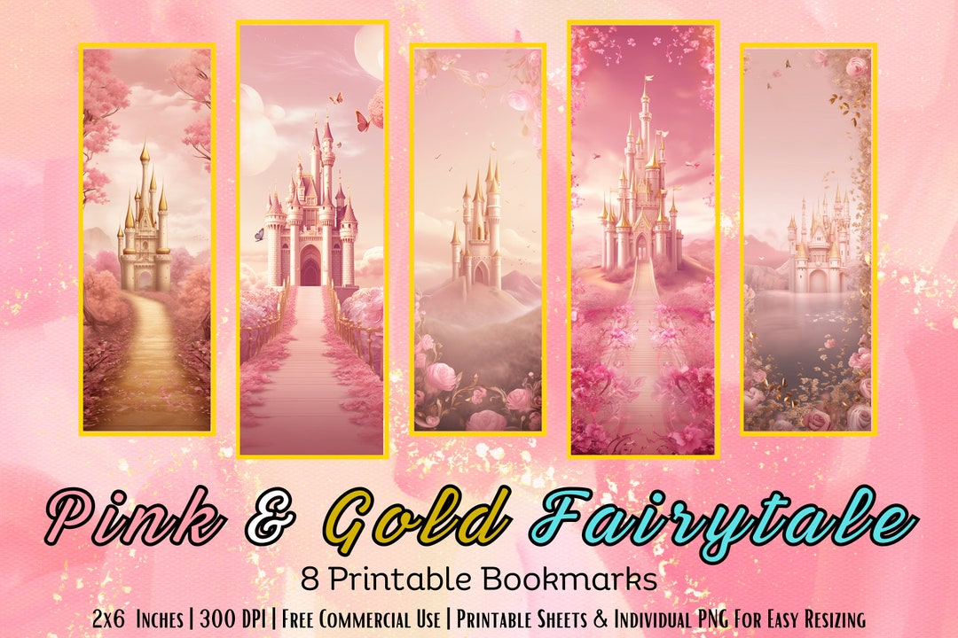Fairytale Printable Bookmarks Bundle, Set of 16 PNG/JPG, Sublimation ...