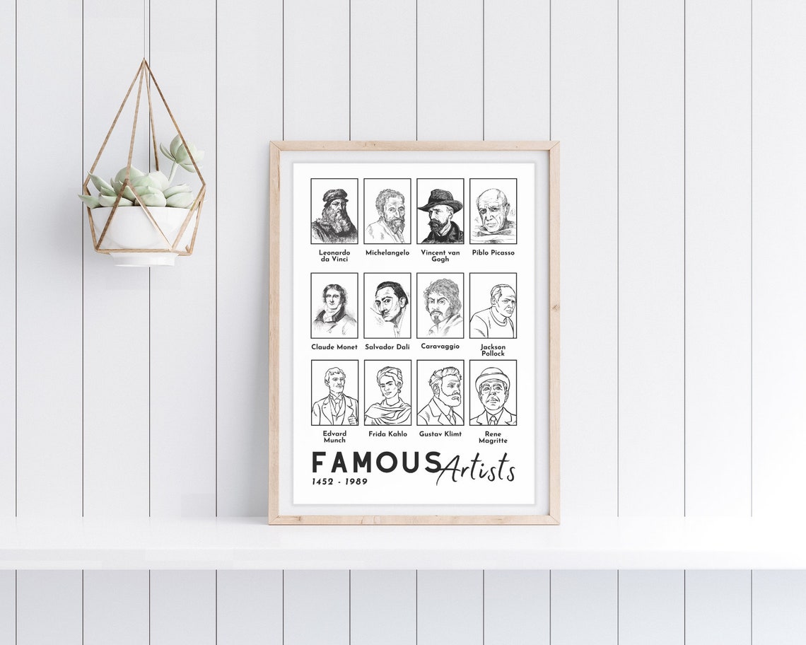 Famous Artists Posters Classroom Bulletin Board Printable - Etsy