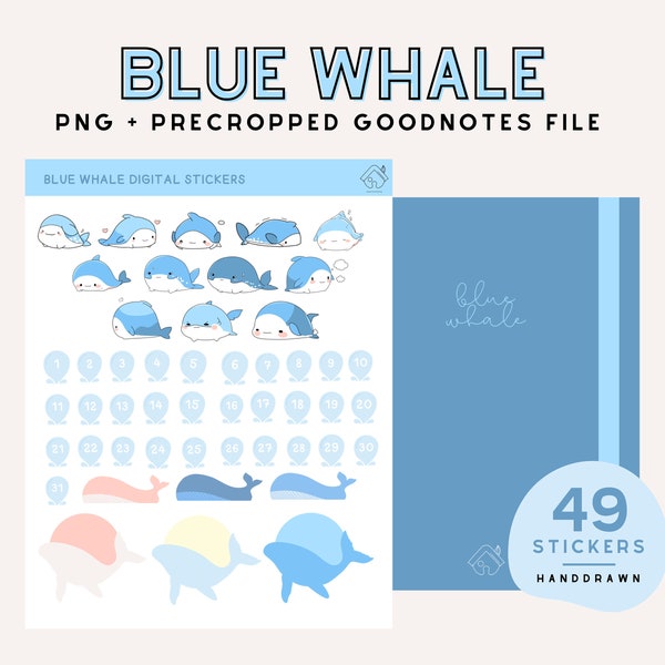 Sticker Whale - Etsy