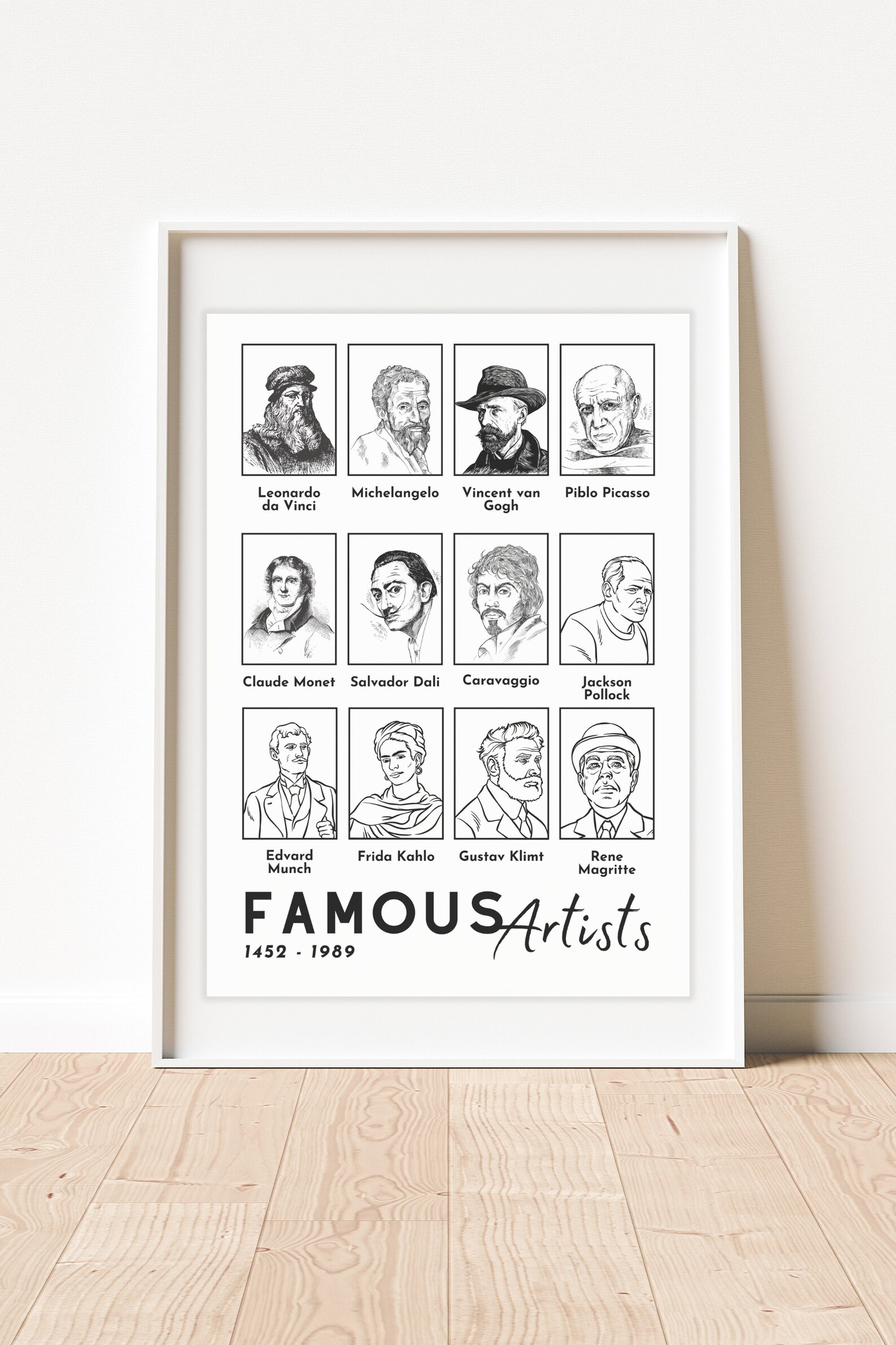 Famous Artists Posters Classroom Bulletin Board Printable - Etsy