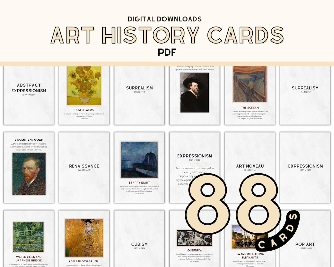Art History Timeline Card Art Teacher Resource Bulletin Board - Etsy ...