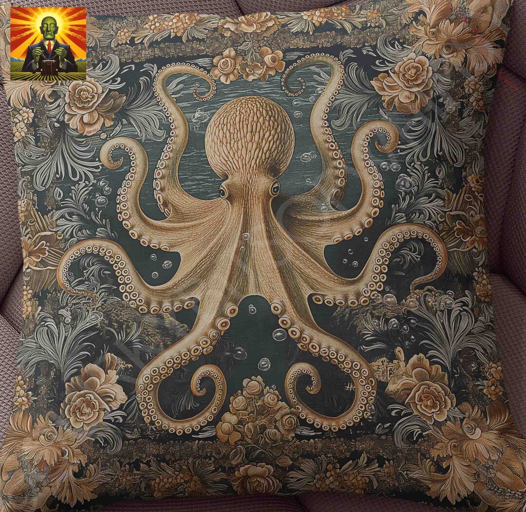 William Morris Octopus Pillow: Full or Case Only, Spun Polyester or ...