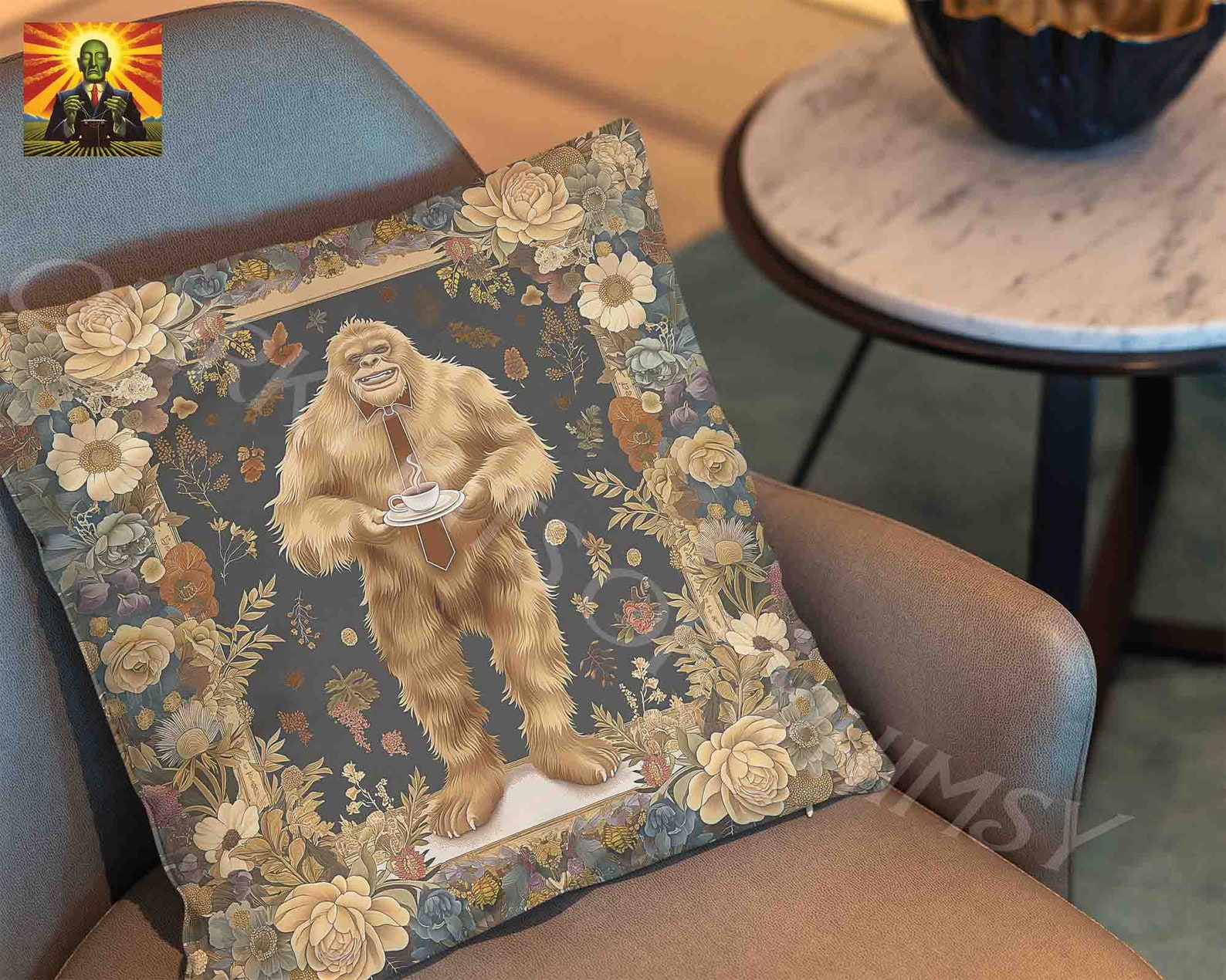 William Morris Bigfoot Coffee Pillow, Full Pillow or Case Only, Spun ...