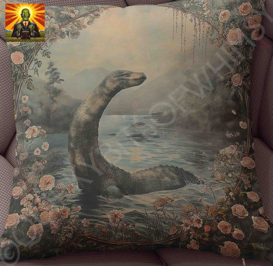 William Morris Loch Ness Monster Pillow, Full Pillow or Case Only, Spun ...