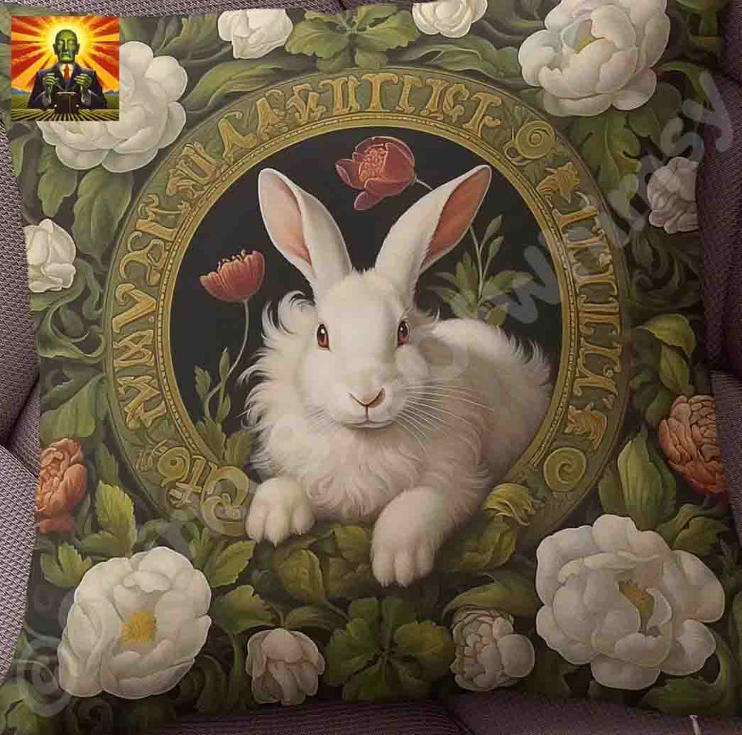 William Morris White Rabbit Pillow: Full or Case Only, Spun Polyester ...