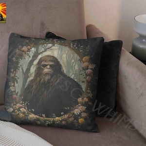 Fierce Bigfoot Pillow, Full Pillow or Case Only, Spun Polyester or Faux ...