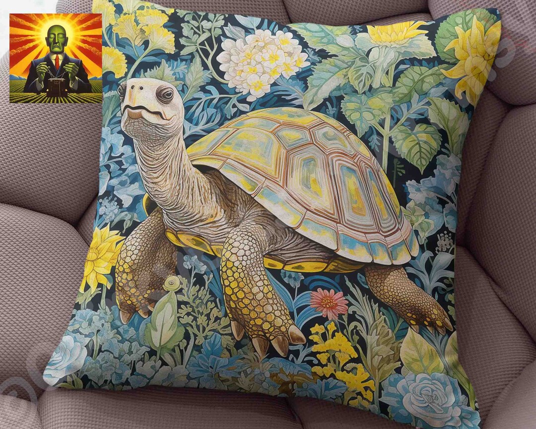 William Morris Floral Turtle Pillow: Full or Case Only, Spun Polyester ...