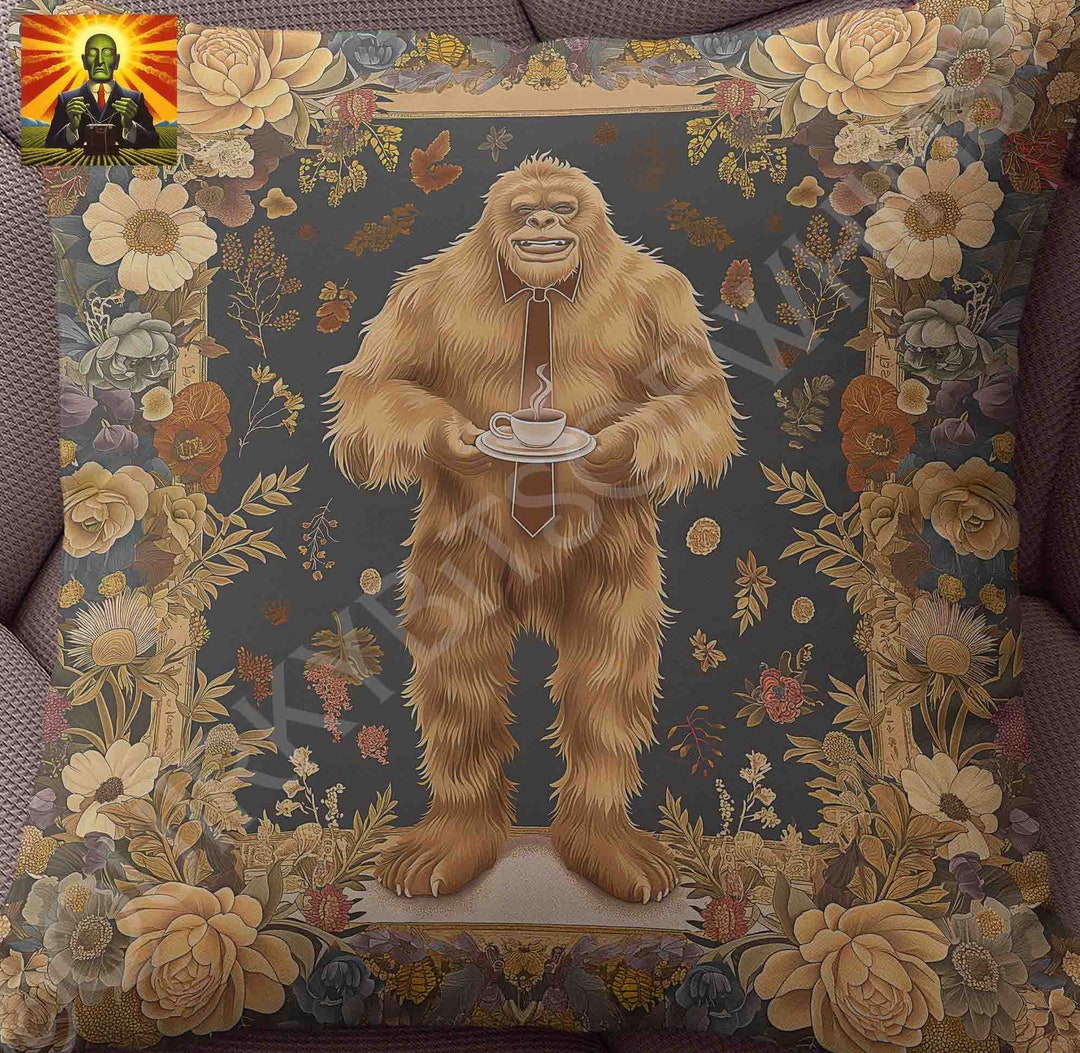 William Morris Bigfoot Coffee Pillow: Full or Case Only, Spun Polyester ...