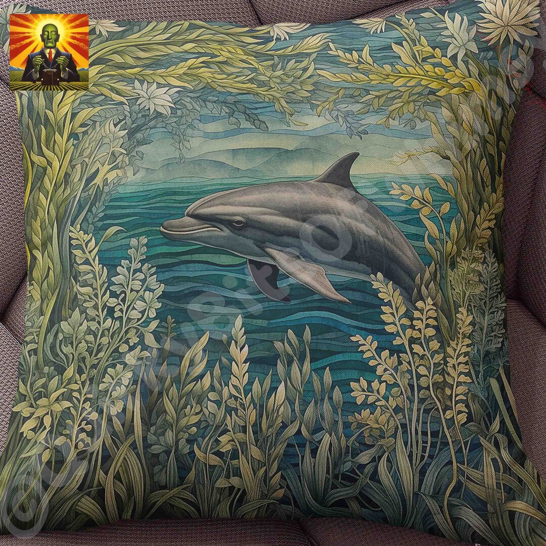 William Morris Dolphin Pillow Full Pillow or Case Only, Spun Polyester ...