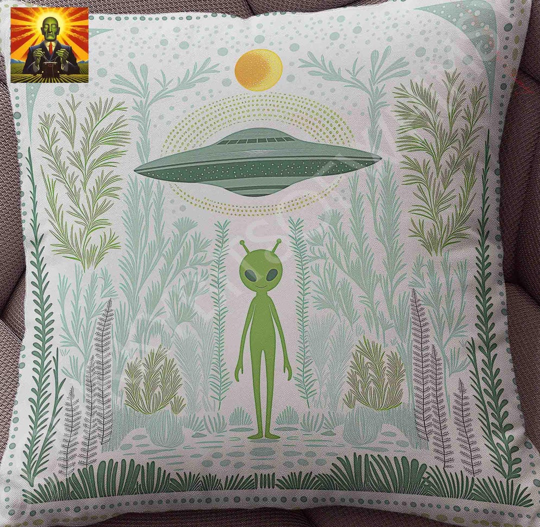 Alien UFO Pillow: Full or Case Only, Spun Polyester or Faux Suede - Etsy