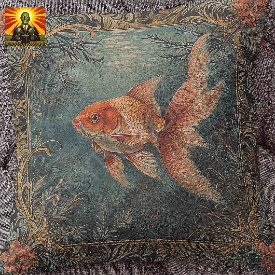 William Morris Goldfish Pillow Full Pillow or Case Only, Spun Polyester ...