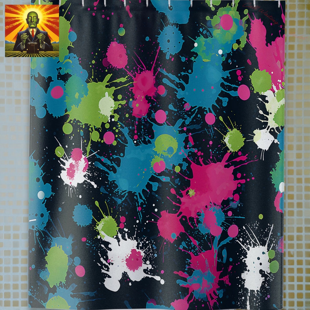 90's Shower Curtain, 1990s Style Shower Curtain, Nineties Bathroom, Fun ...