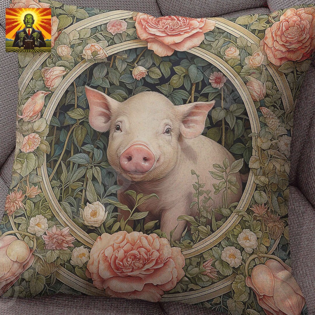 William Morris Pig Pillow: Full or Case Only, Spun Polyester or Faux ...