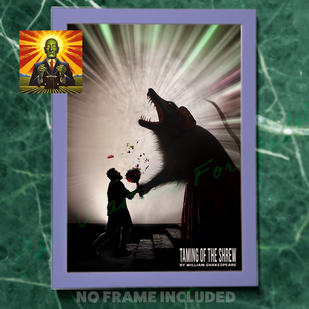 Taming of the Shrew Shakespeare Poster Literary, Bookish, Classroom ...