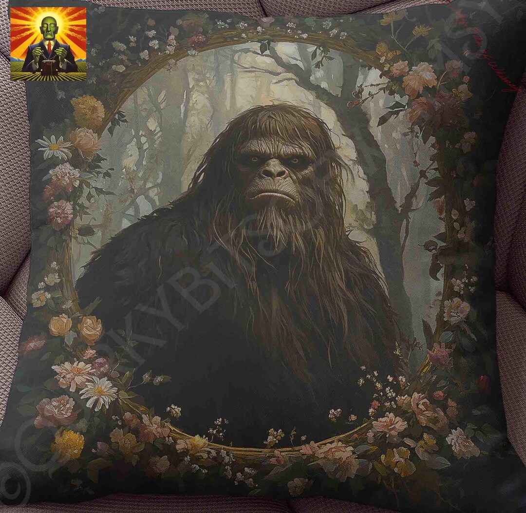 Fierce Bigfoot Pillow, Full Pillow or Case Only, Spun Polyester or Faux ...