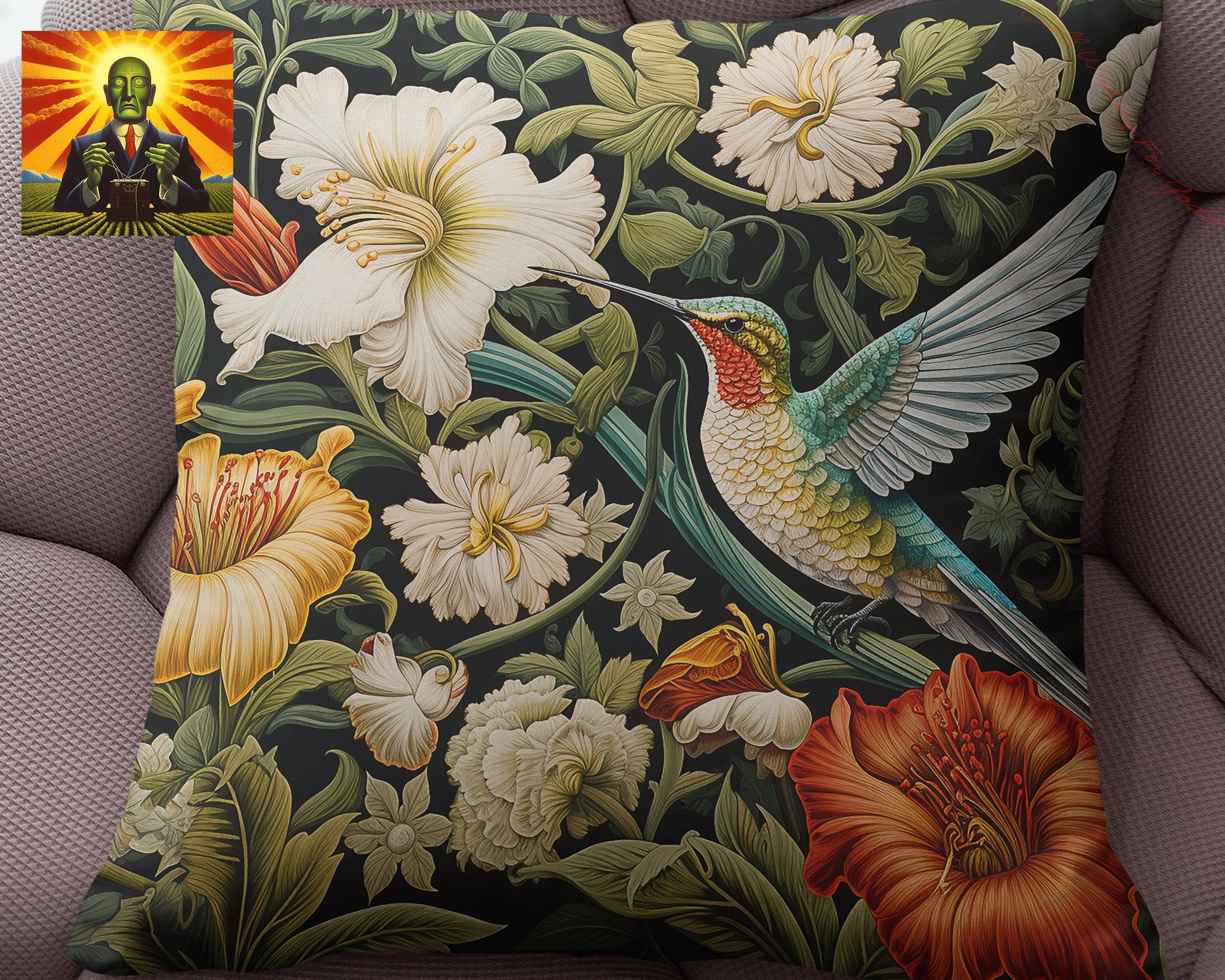 William Morris Hummingbird Pillow Full Pillow or Case Only - Etsy