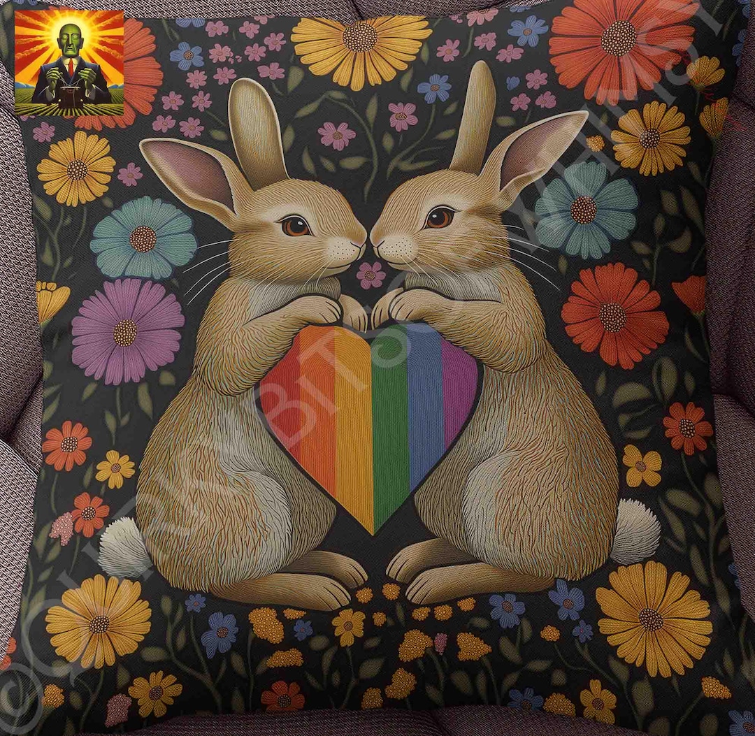 William Morris Pride Rabbits Pillow, Full Pillow or Case Only, Spun ...