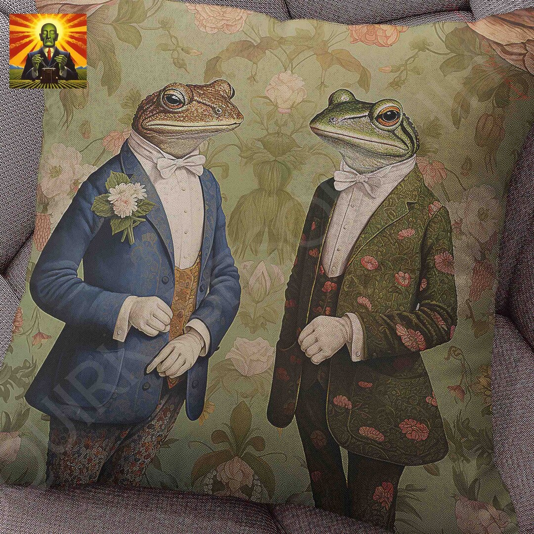 William Morris Fancy Frogs Pillow: Full or Case Only, Spun Polyester or Faux Suede - Etsy