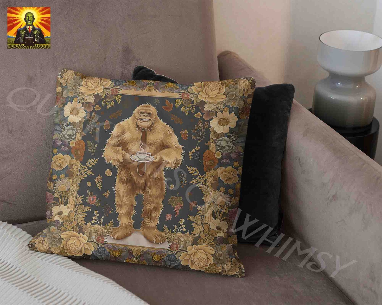 William Morris Bigfoot Coffee Pillow, Full Pillow or Case Only, Spun ...
