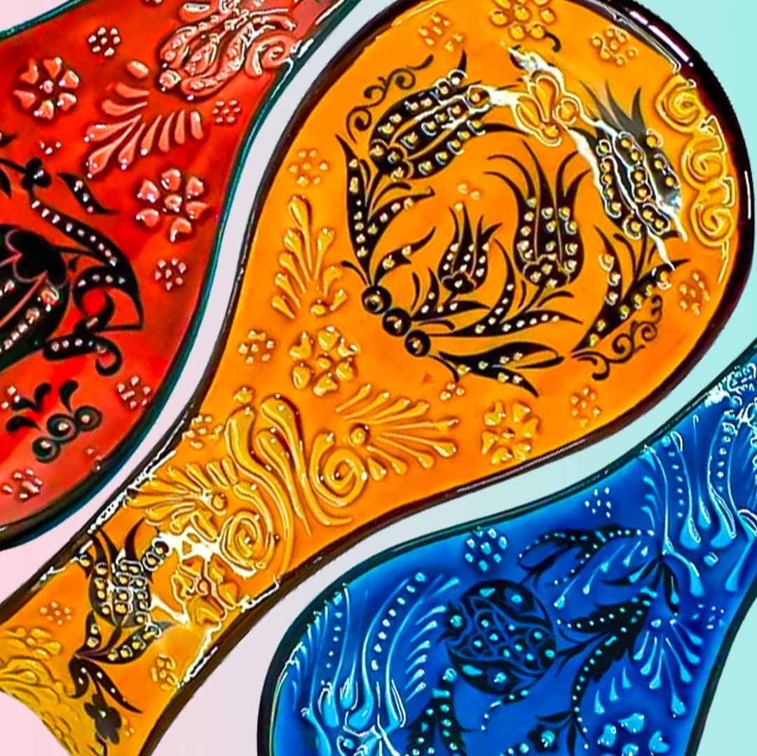 33 Types Turkish Handmade Ceramic Spoon Rest Unique Kitchen Decor ...
