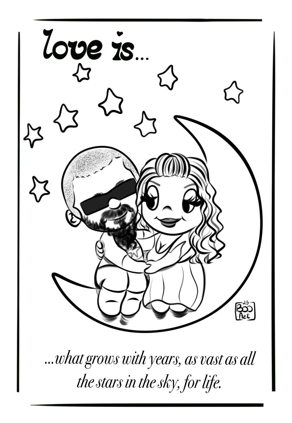 Personalized Couple Portrait: 'love Is...' Style Illustration (digital ...