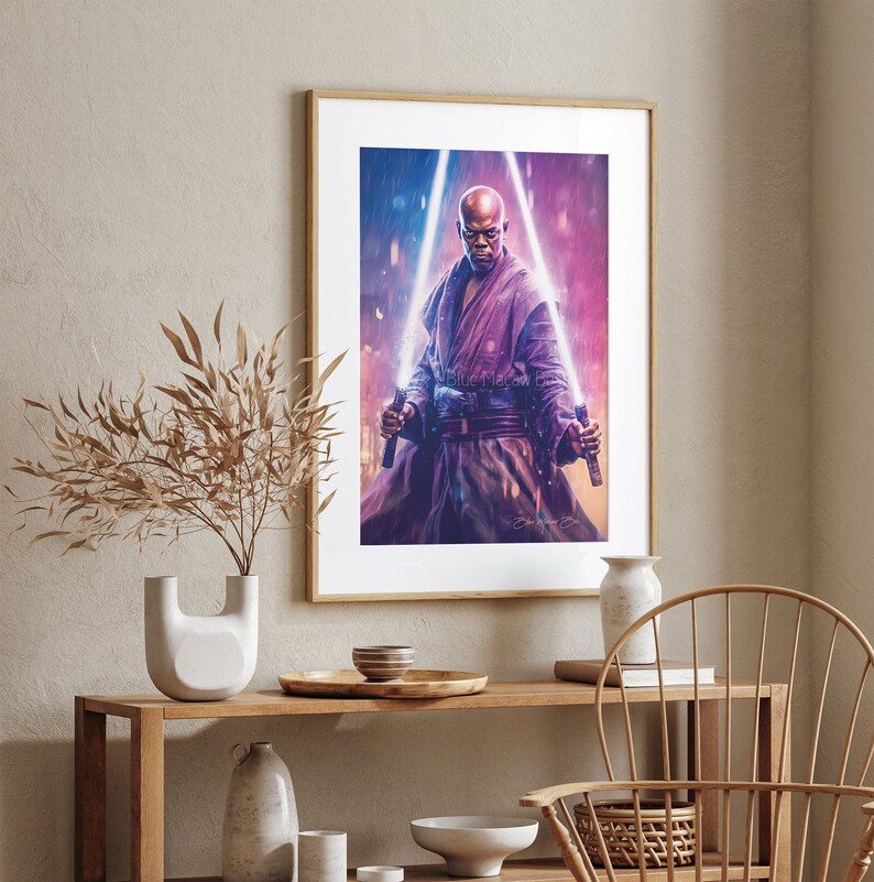 Master Windu With Two Lightsabers V2 Wall Decor Star Wars Printable ...