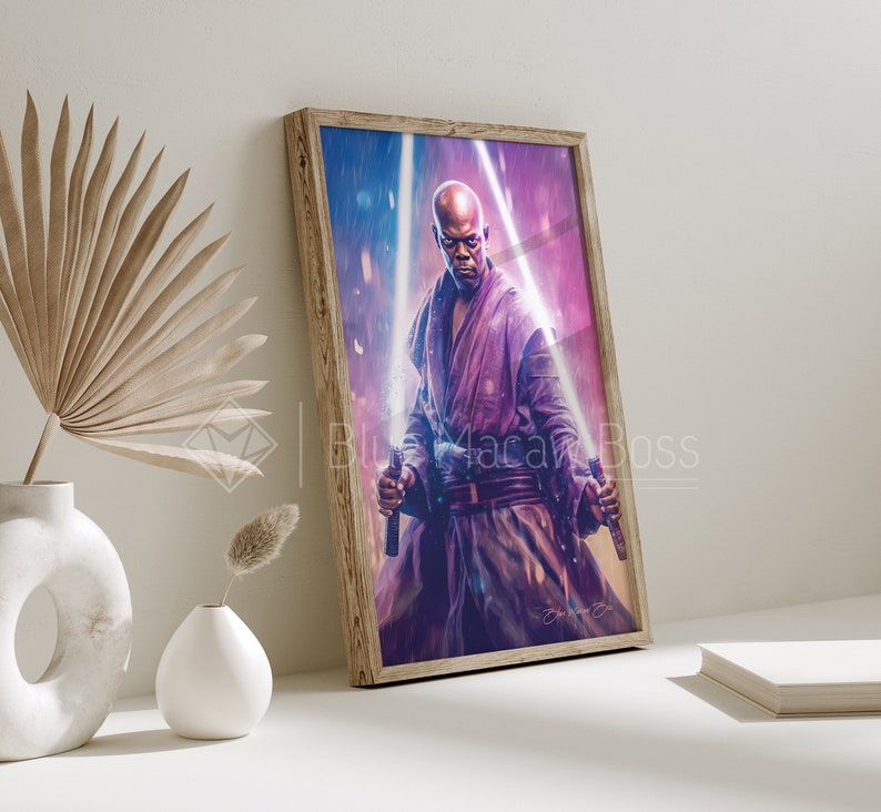Master Windu With Two Lightsabers V2 Wall Decor Star Wars Printable ...