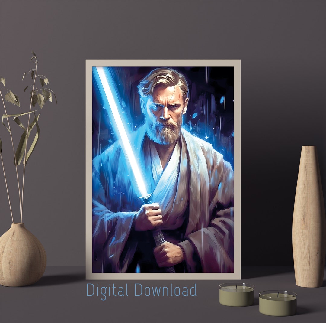 Master Obi-wan Kenobi Art Prints Star Wars Printable Wall Art Jedi ...