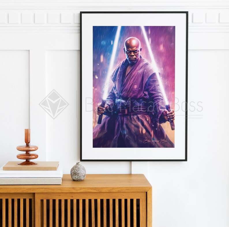 Master Windu With Two Lightsabers V2 Wall Decor Star Wars Printable ...