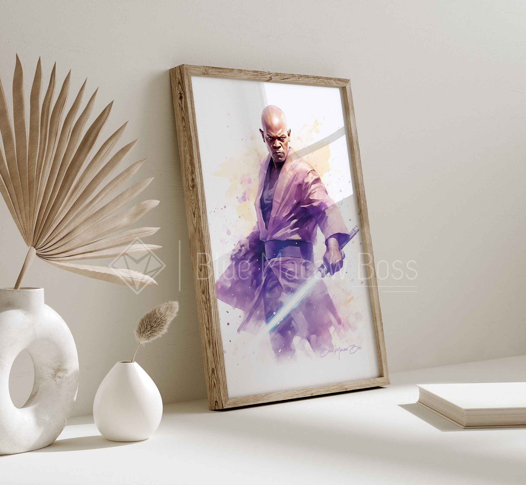Master Windu Wall Decor V2 Star Wars Printable Wall Art Jedi Master ...