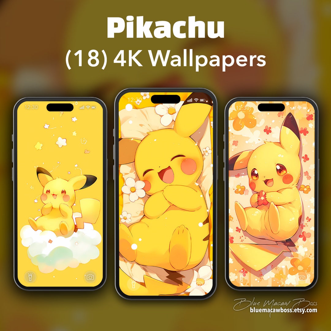 Pikachu Phone Wallpapers, Pokemon Wallpapers, Pack of 18 Phone ...