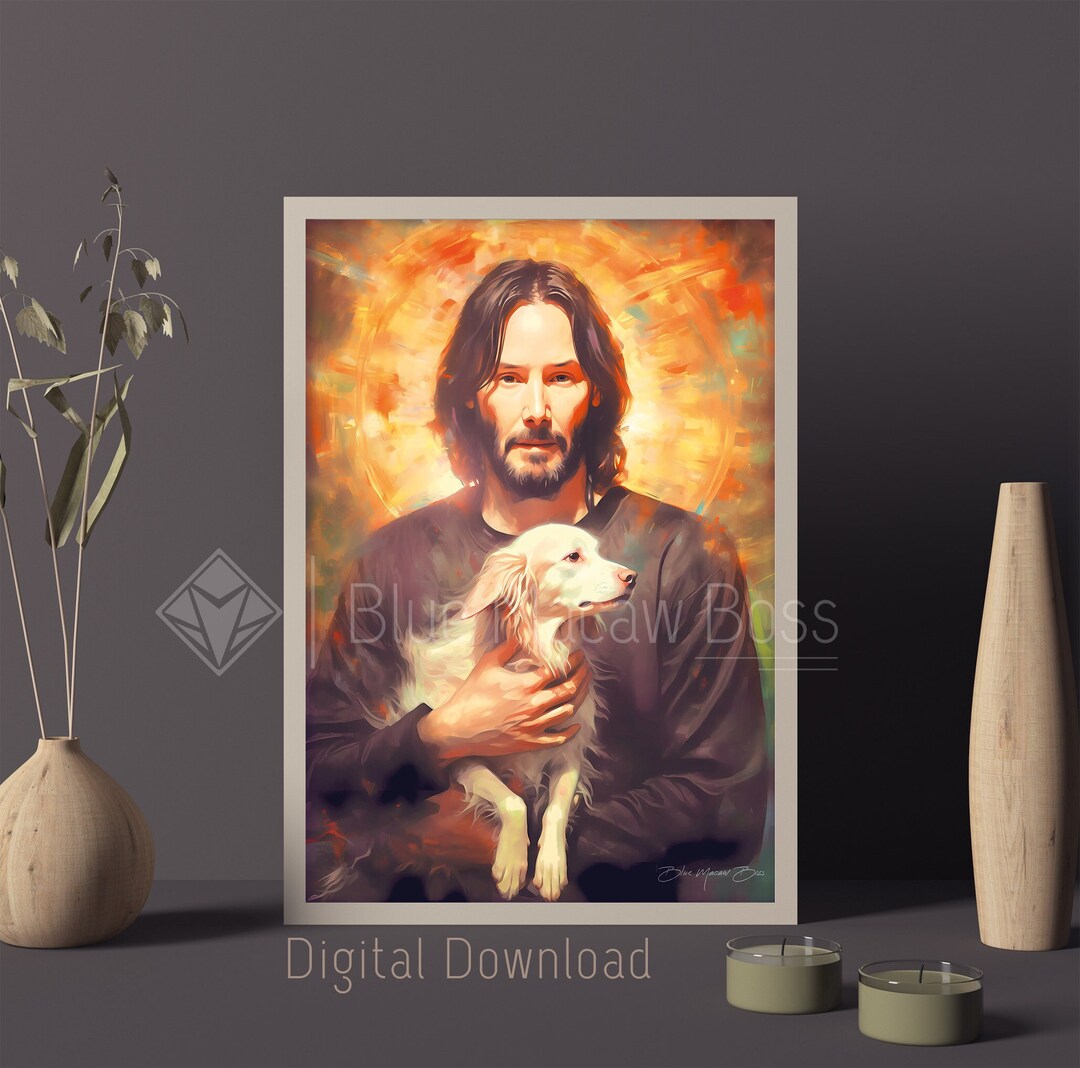 Keanu Reeves Jesus Wall Decor V2 Keanu Reeves as Jesus - Etsy Australia