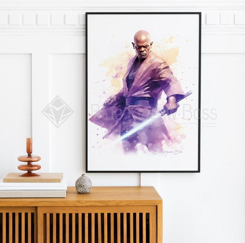 Master Windu Wall Decor V2 Star Wars Printable Wall Art Jedi Master ...