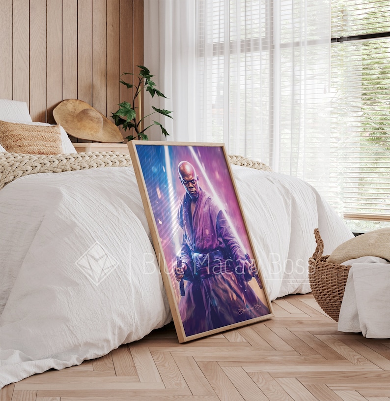 Master Windu With Two Lightsabers V2 Wall Decor Star Wars Printable ...