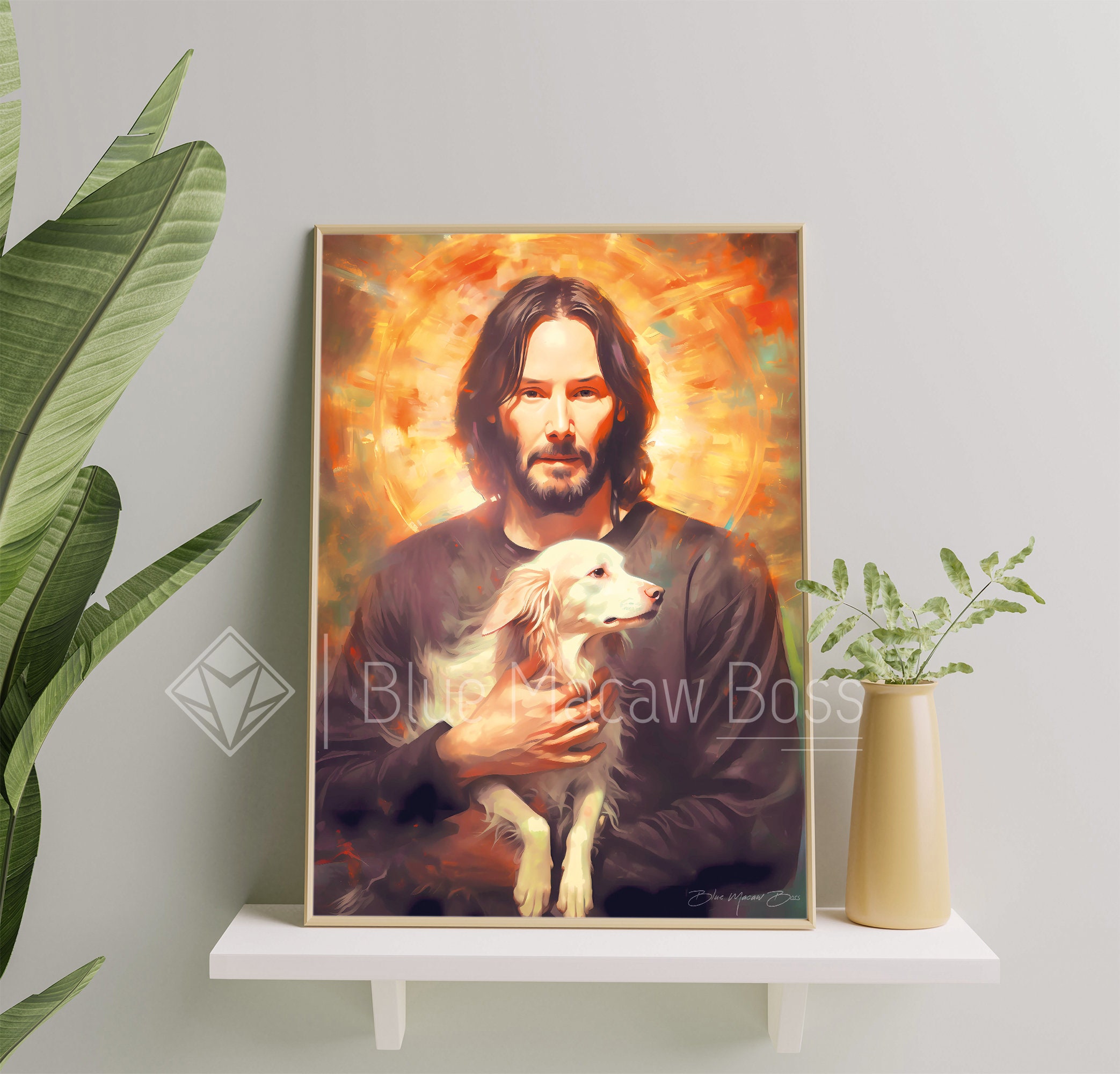 Keanu Reeves Jesus Wall Decor V2 Keanu Reeves as Jesus - Etsy Australia