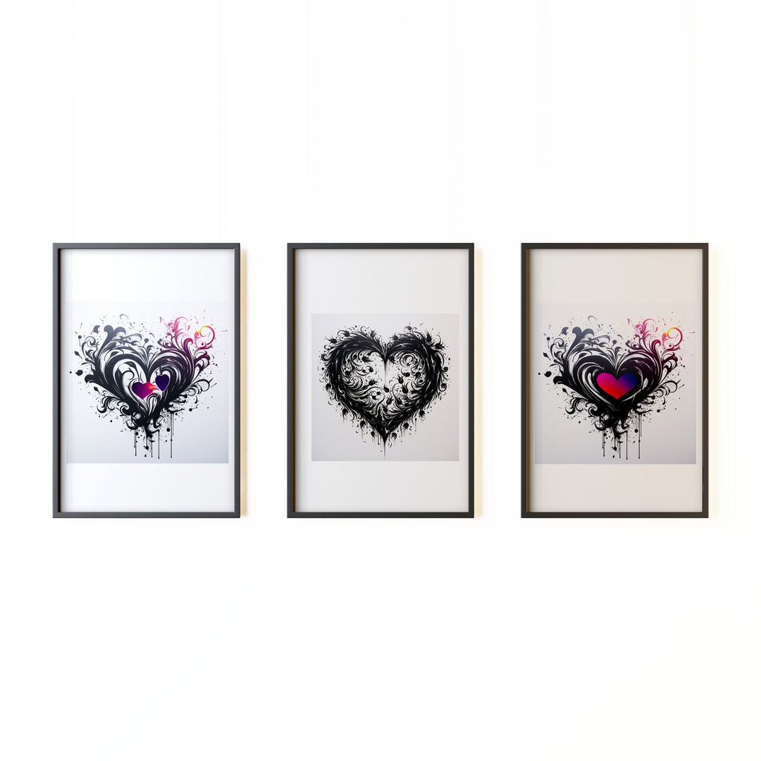 Digital Hearts Love Infusion Poster PNG Digital Art - Etsy